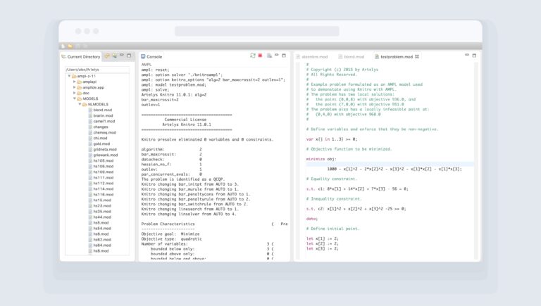 AMPL IDE: Simplifying Modeling - Your AMPL Modeling Partner